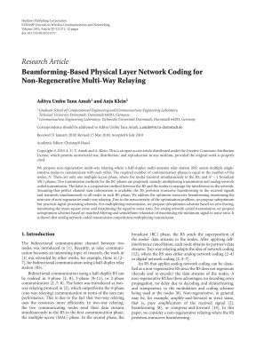 beamforming based physical layer network coding for non regenerative multi way relaying