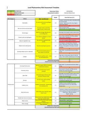Risk assessment form