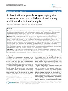 a classification approach for genotyping viral sequences based on ...