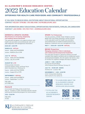 2022_KU_ADRC_Professional Education Calendar