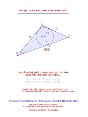 he thong bai tap trac nghiem he thuc luong tam giac thuong