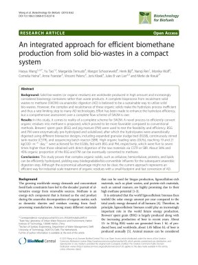an integrated approach for efficient biomethane production from solid ...