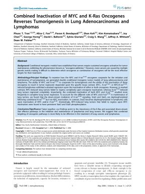 combined inactivation of myc and k ras oncogenes reverses tumorigenesis ...