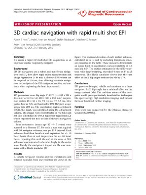 3d cardiac navigation with rapid multi shot epi