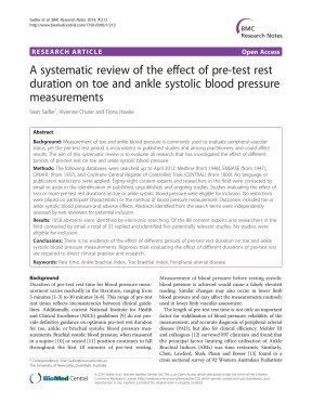 a systematic review of the effect of pre test rest duration on toe and ...