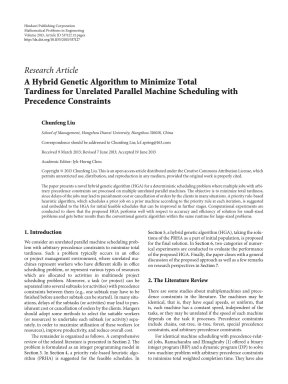 a hybrid genetic algorithm to minimize total tardiness for unrelated ...