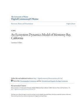 An Ecosystem Dynamics Model of Monterey Bay California