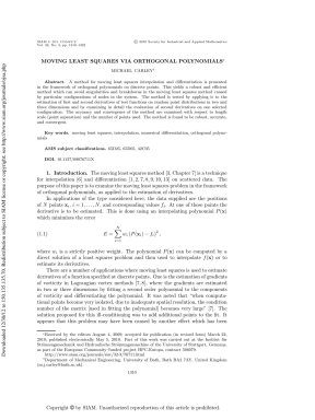 moving least squares via orthogonal polynomials