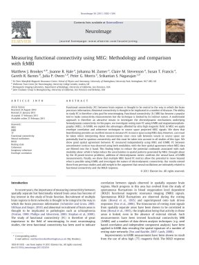 measuring functional connectivity using meg methodology and comparison ...