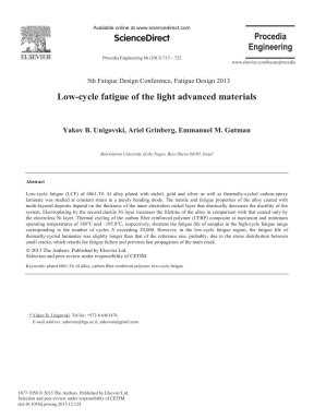low cycle fatigue of the light advanced materials