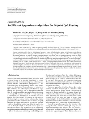 an efficient approximate algorithm for disjoint qos routing
