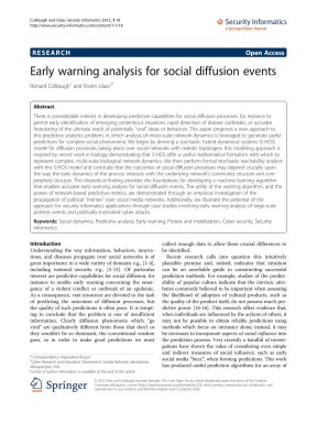 early warning analysis for social diffusion events
