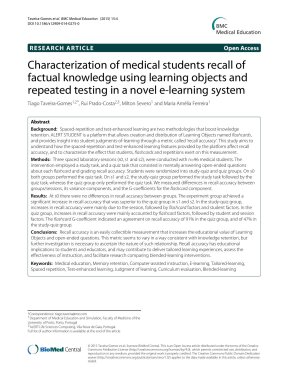 characterization of medical students recall of factual knowledge using ...