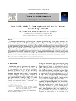 flow stability model for fan compressors with annular duct and novel ...