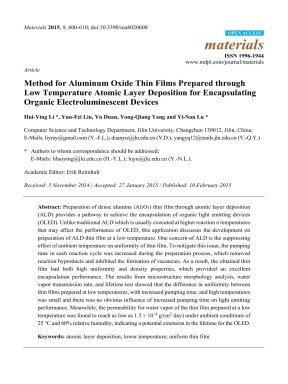 method for aluminum oxide thin films prepared through low temperature atomic layer deposition ...