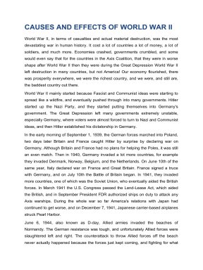 CAUSES AND EFFECTS OF WORLD WAR II