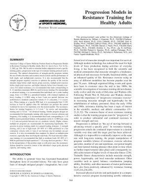 ACSM Position Stand - Progression Models in Resistance Training