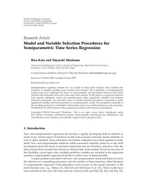 model and variable selection procedures for semiparametric time series regression