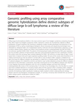 genomic profiling using array comparative genomic hybridization define distinct subtypes of ...