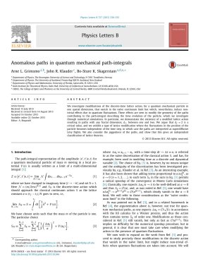anomalous paths in quantum mechanical path integrals