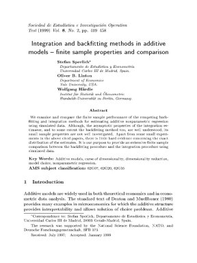 integration and backfitting methods in additive models finite sample properties and comparison