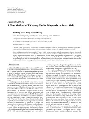 a new method of pv array faults diagnosis in smart grid
