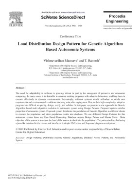 load distribution design pattern for genetic algorithm based autonomic systems