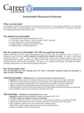 Academic Internship Overview.Guidelines
