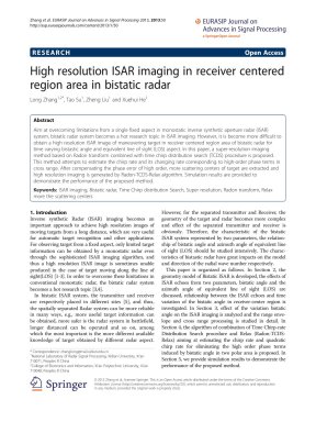high resolution isar imaging in receiver centered region area in ...