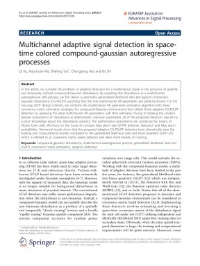 multichannel adaptive signal detection in space time colored compound gaussian autoregressive ...