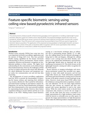 feature specific biometric sensing using ceiling view based ...