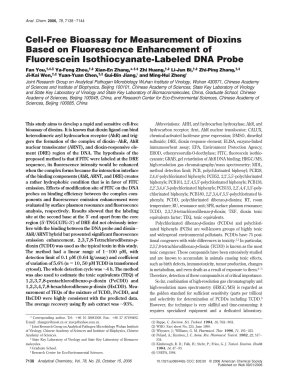 cell free bioassay for measurement of dioxins based on fluorescence ...
