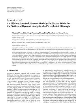 an efficient spectral element model with electric dofs for the static and dynamic analysis of a piez