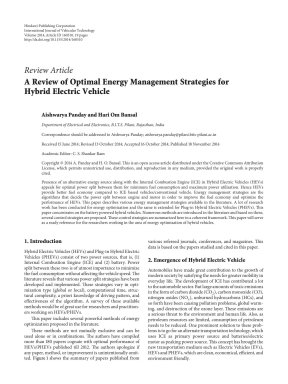 a review of optimal energy management strategies for hybrid electric ...
