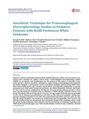 anesthetic technique for transesophageal electrophysiology studies in ...