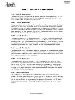 Grade 3 unit 1 teachers instructions