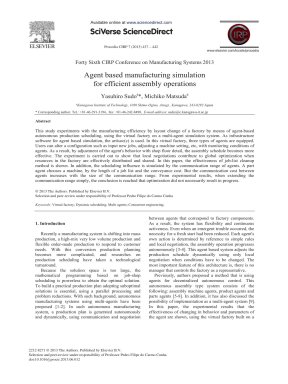 agent based manufacturing simulation for efficient assembly operations