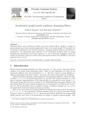 accelerated graph based nonlinear denoising filters