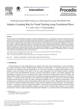 adaptive learning rate for visual tracking using correlation filters