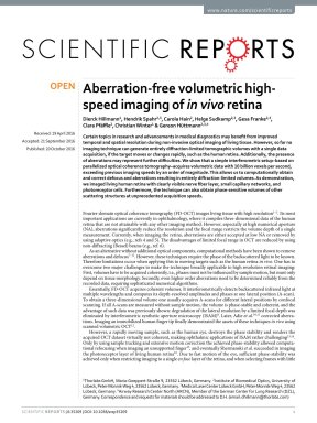 aberration free volumetric high speed imaging of in vivo retina