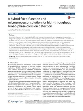 a hybrid fixed function and microprocessor solution for high throughput broad phase collision ...