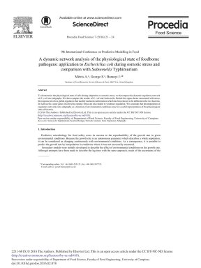 a dynamic network analysis of the physiological state of foodborne ...