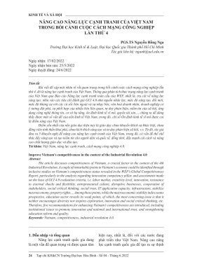 Nâng cao năng lực cạnh tranh của việt nam trong bối cảnh cuộc cách mạng công ngh
