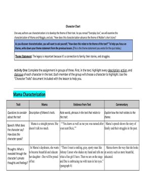 KHANH LY - Everyday Use Character Chart