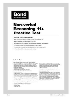 Bond 11 plus non verbal reasoning practice test