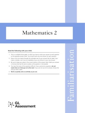 GL assessment maths familiarisation test 2