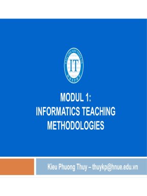 Lecture Informatics teaching methodologies - Chapter 1: Informatics ...