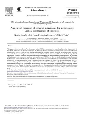 Analysis of Precision of Geodetic Instruments for Investigating ...