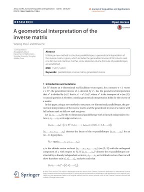 A geometrical interpretation of the inverse matrix