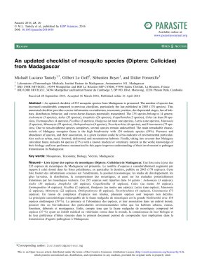 An updated checklist of mosquito species (Diptera: Culicidae) from ...